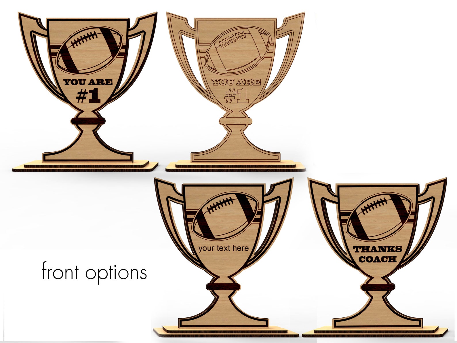 Football Trophy Gift Card Holder Svg Laser-ready Cut Files - Etsy