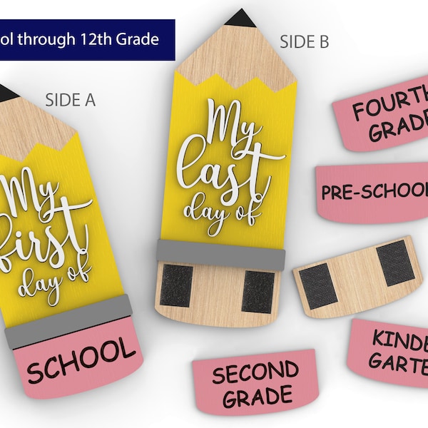 Panneaux premier et dernier jour d'école, retour à l'école svg - Etsy ...