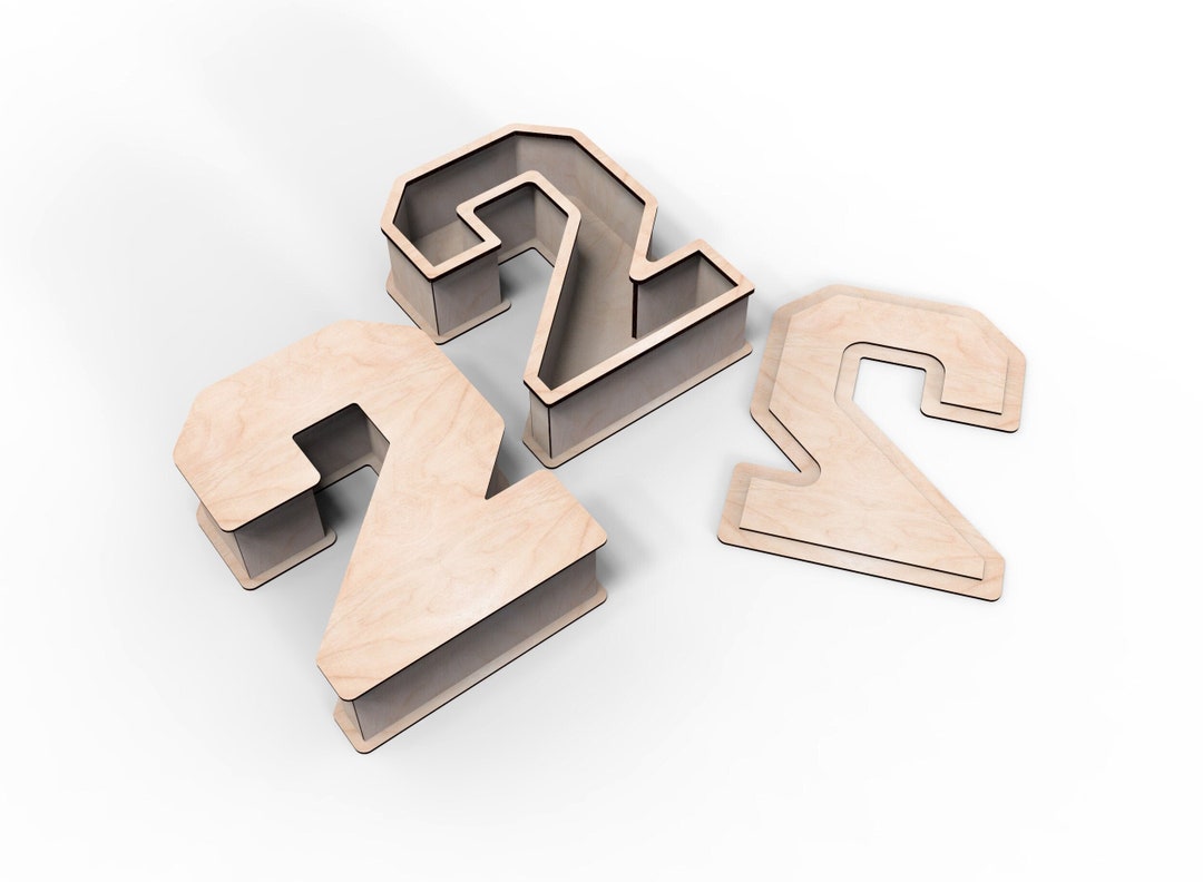 Number Two 2 Gift Box Lasercut File - Wooden Number #2 - INSTANT ...