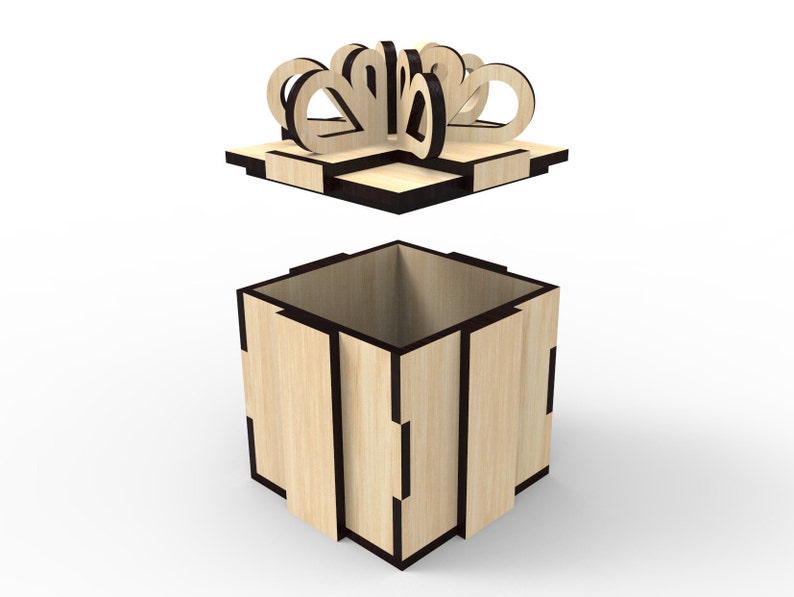 Big Gift Box 8X8X10.5 Inch / 20x20x27cm Svg Laser-ready Cut | Etsy