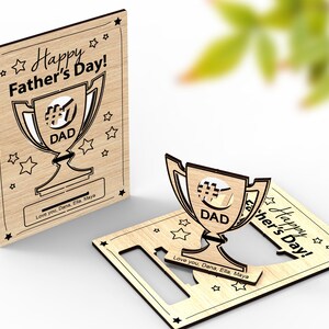 No1 Dad Trophy | Personalized Popup Card | Gift for Dad | Father's Day ...