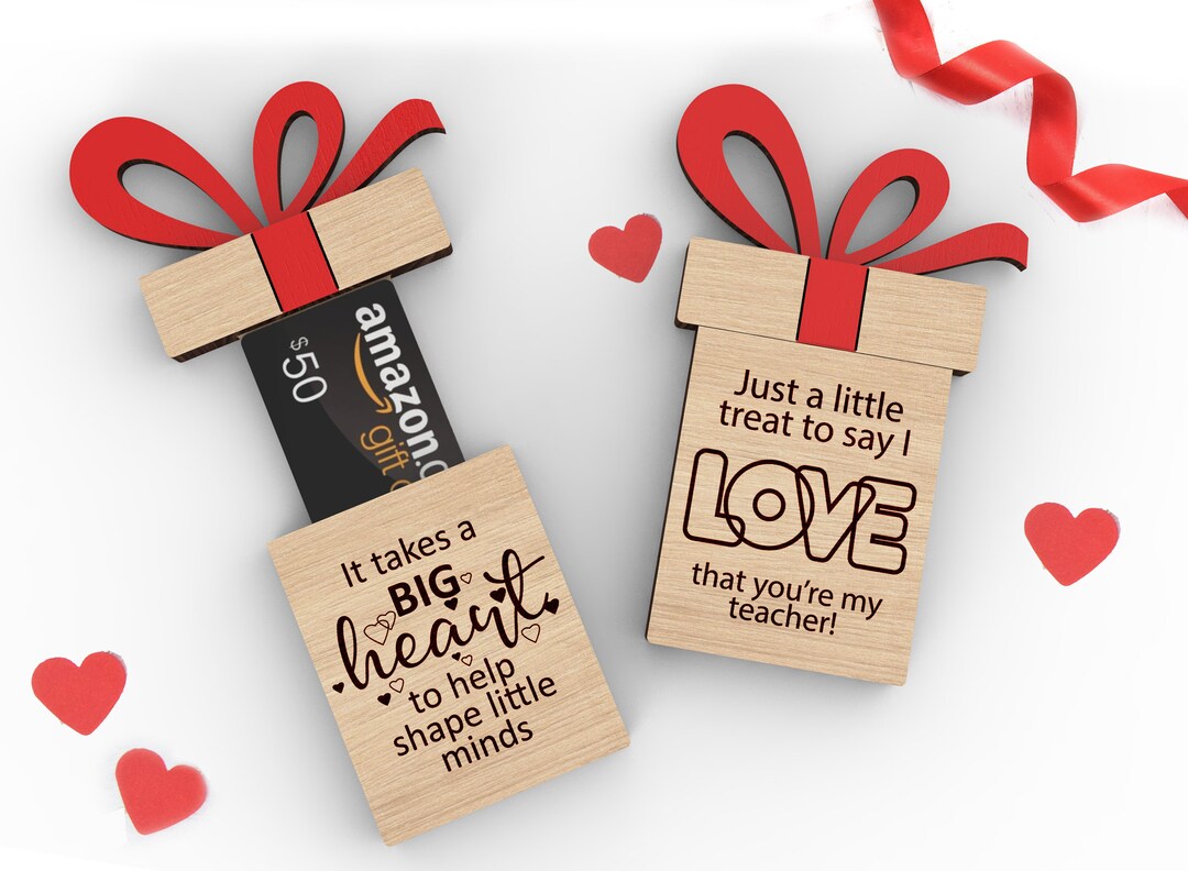 Personalized Valentine's School Teacher Gift Card Holder | Happy ...