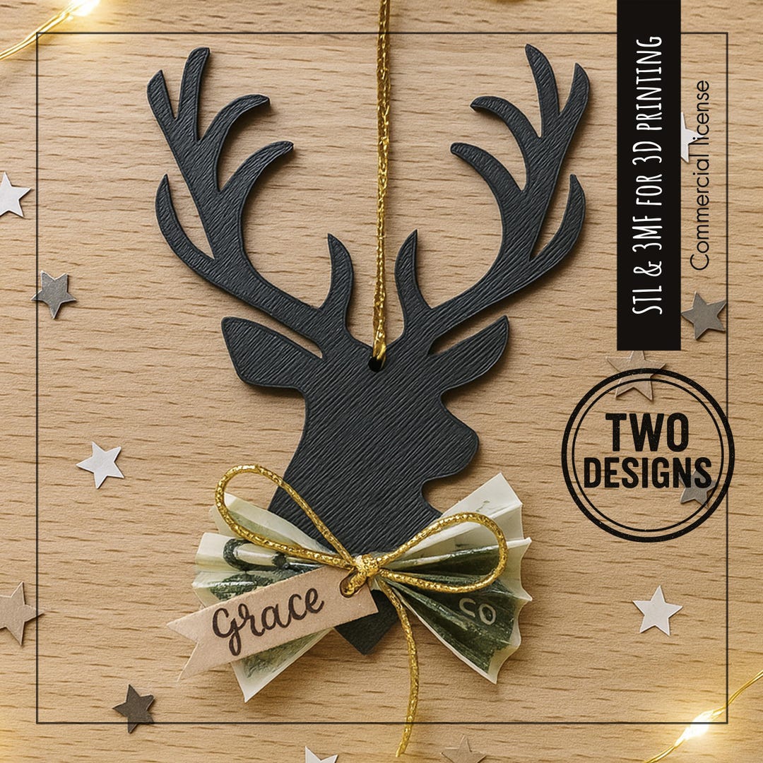 STL and 3MF Print File 3D | Cash Money Holder Ornament | Personalized ...