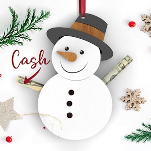 Snowman Cash Money Holder | Personalized Christmas Gift Idea | SVG ...