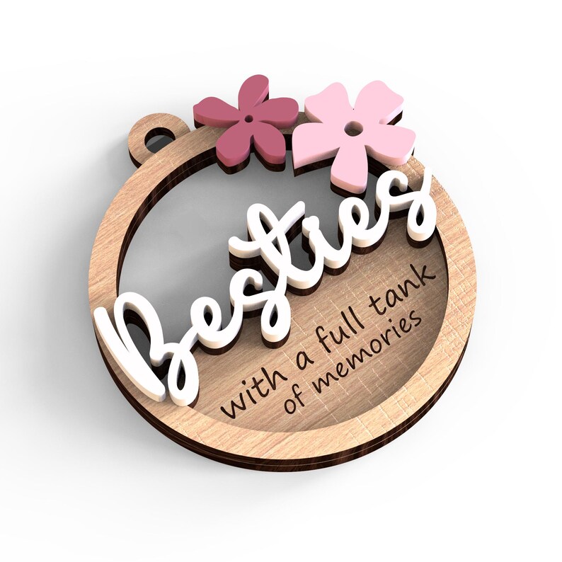 Besties Car Charms Bundle: Laser Cut Friendship Ornaments (SVG, DXF ...