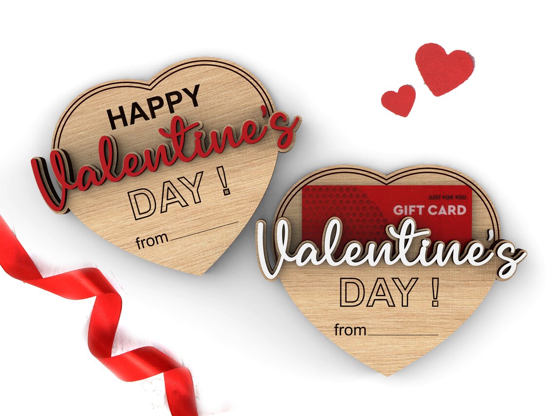 Heart Shape Gift Card Holder Personalized Valentines Day - Etsy
