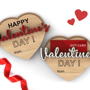 Heart Shape Gift Card Holder Personalized Valentines Day Gift SVG Laser ...