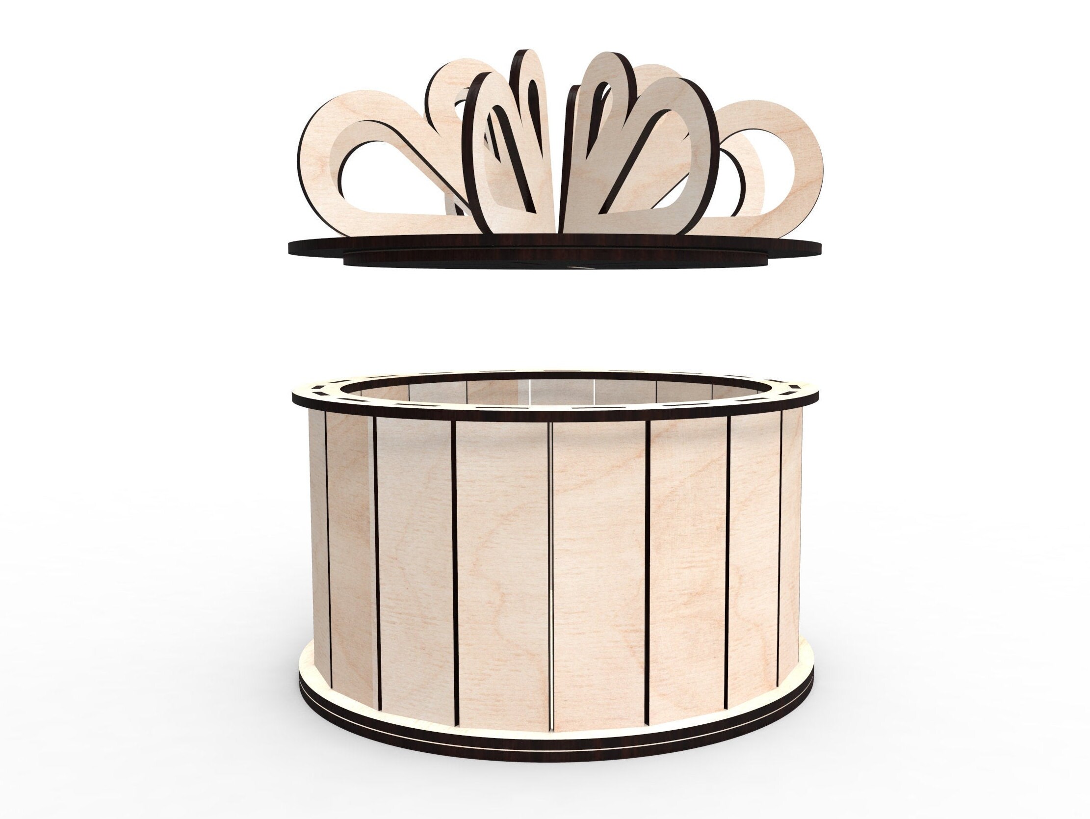 Round Gift Box Svg Laser-ready Cut Files INSTANT DOWNLOAD | Etsy