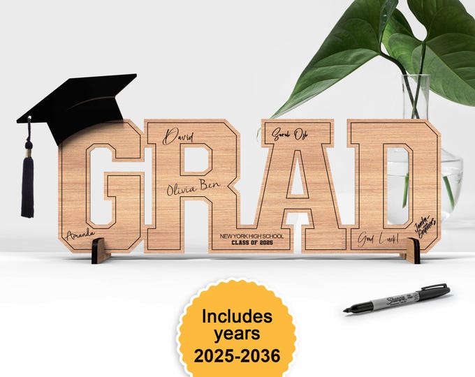 SVG Laser Cut File Graduation Signature Sign | Engrave File | Digital ...