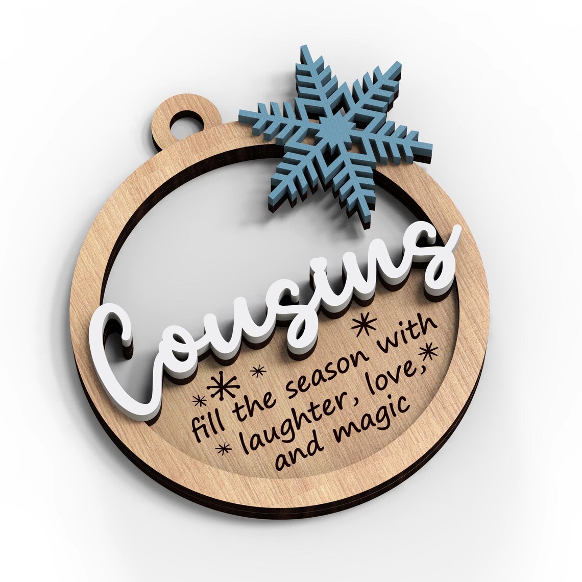 Cousins Christmas Ornaments Set | Wooden Tree Decor | Gift for Cousin ...