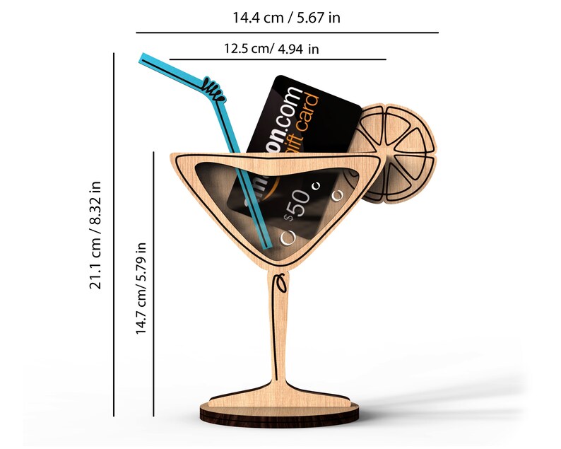 Cocktail Glass Gift Card Holder Commercial License - Etsy