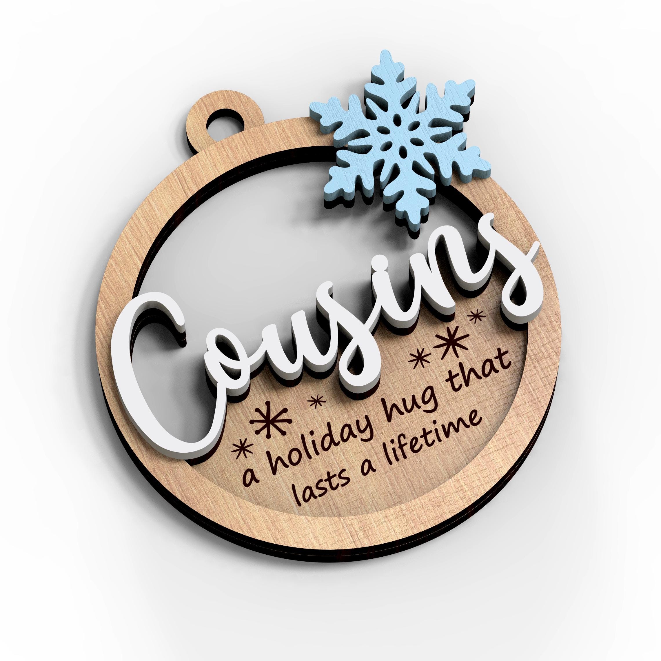 Cousins Christmas Ornaments Set | Wooden Tree Decor | Gift for Cousin ...