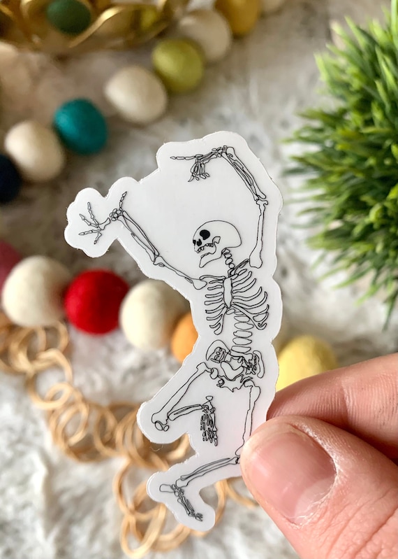 Dancing Skeleton Clear Sticker | Etsy Canada