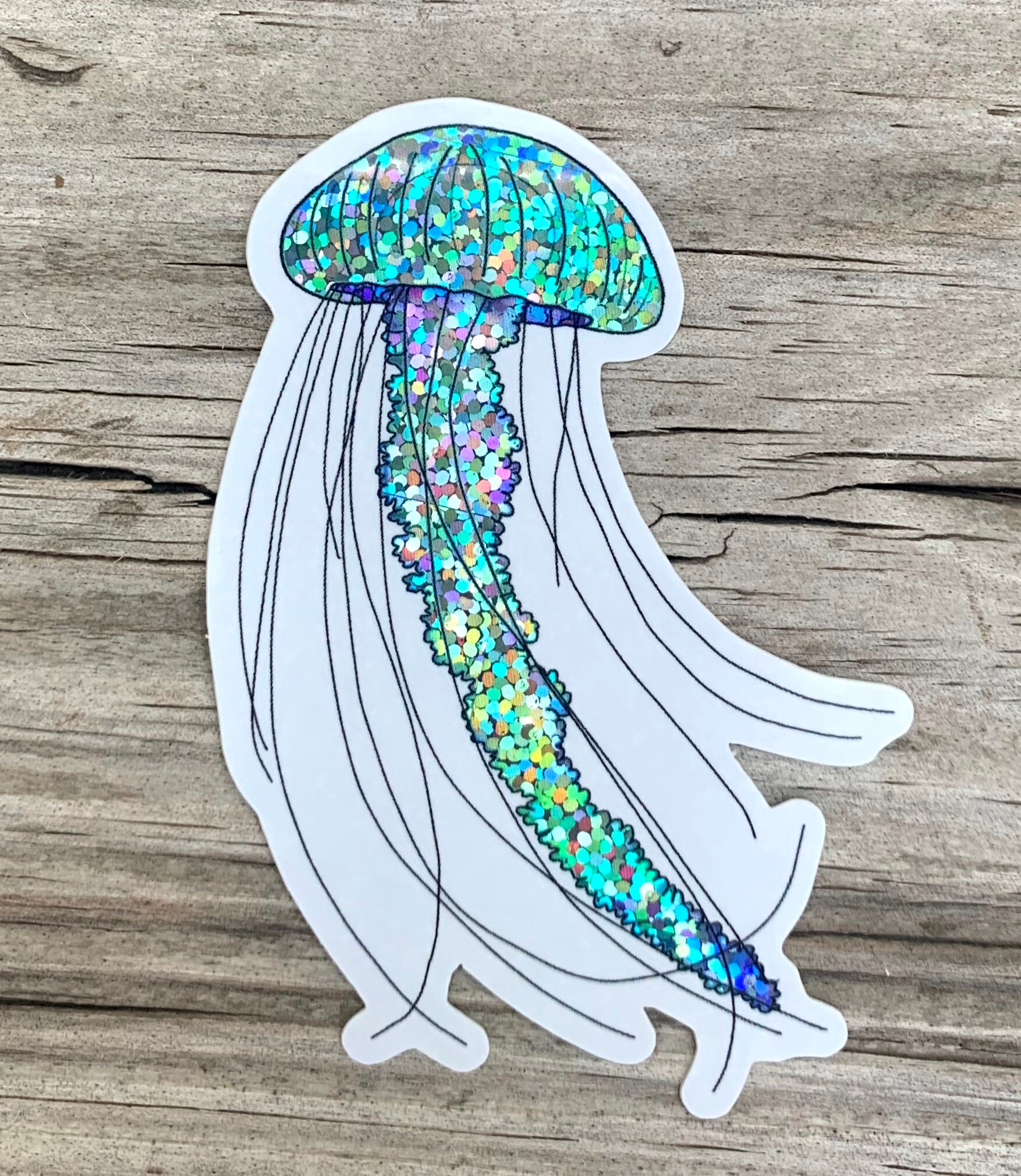 Jellyfish Glitter Sticker - Etsy