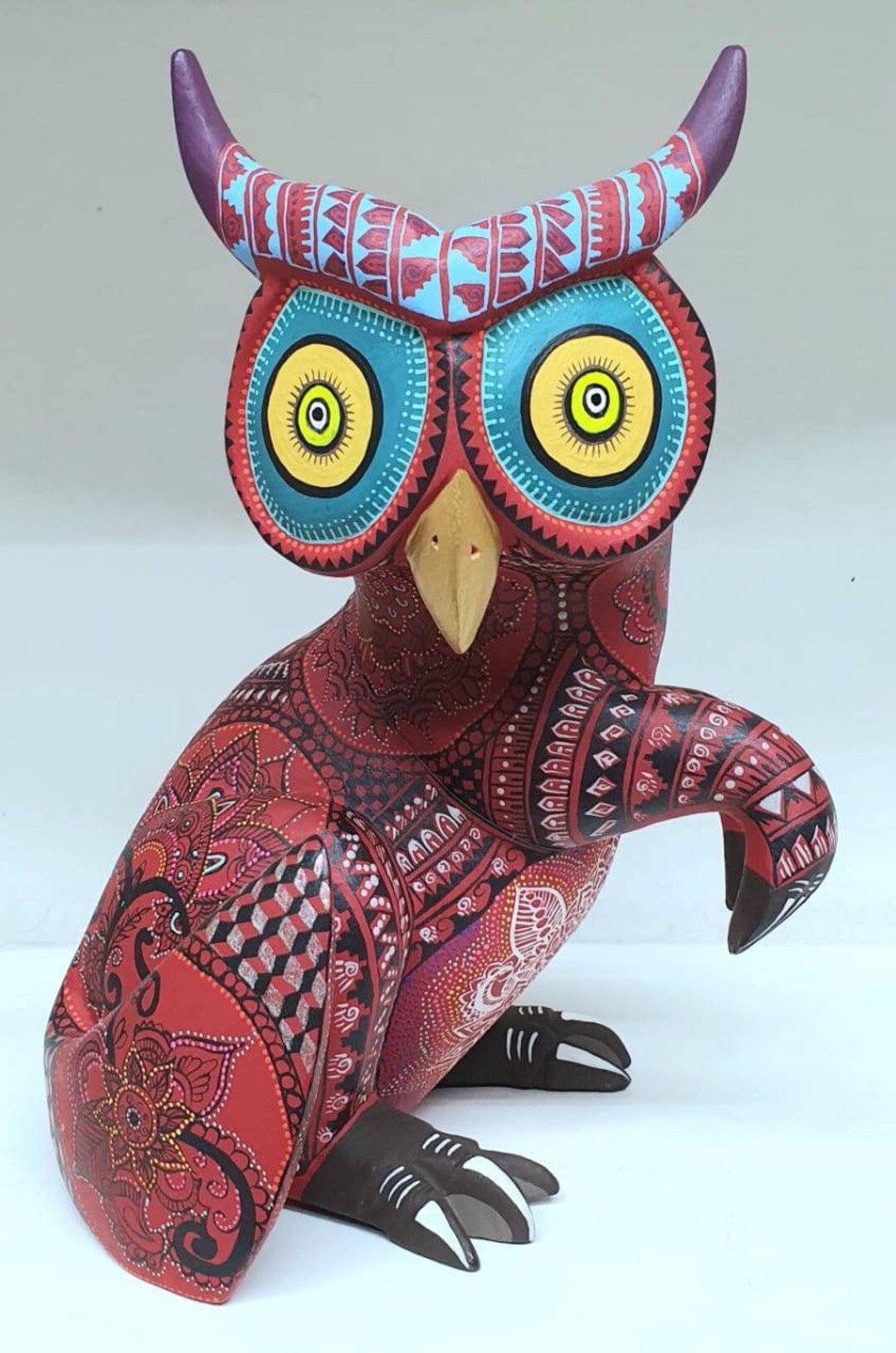 Búho Rojo Alebrije - Etsy