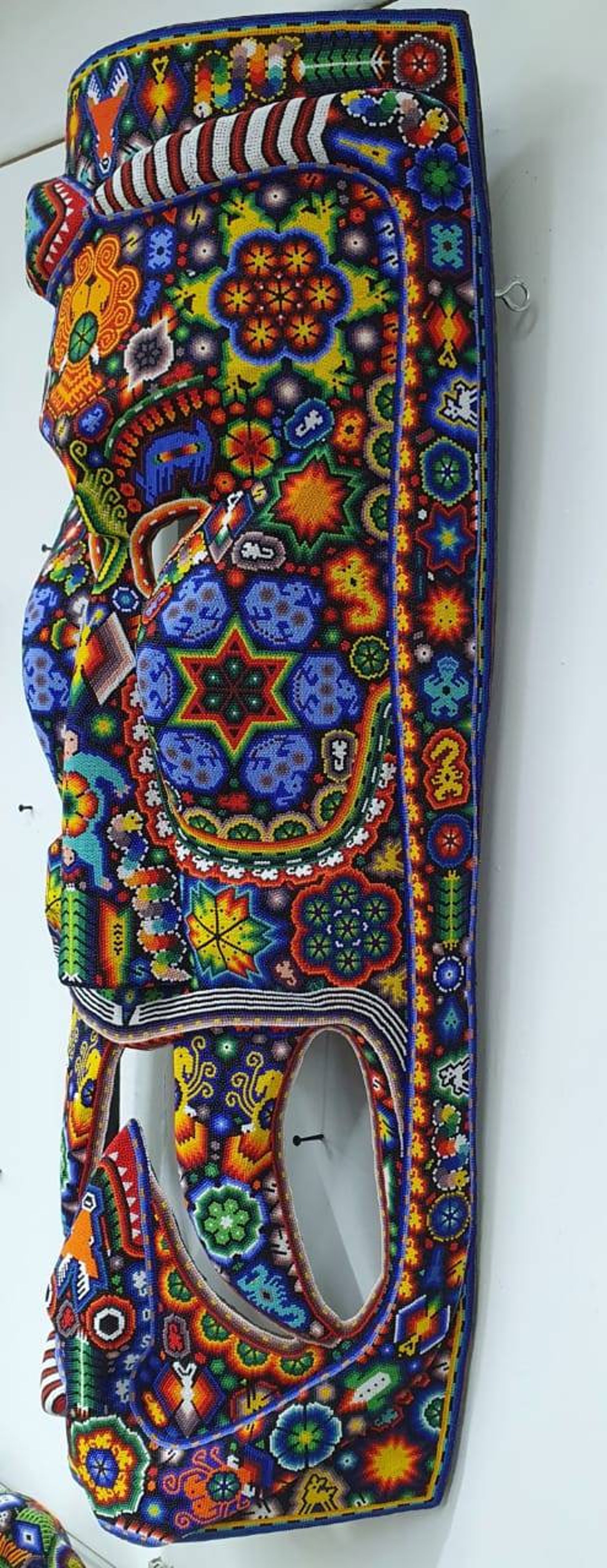 Giant Huichol Mask. Traditionally Made With Bees Wax and Glass - Etsy