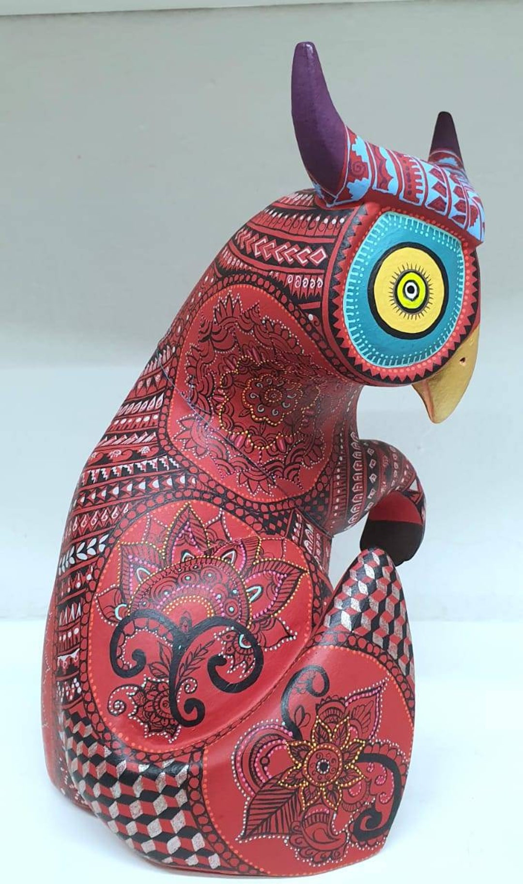 Búho Rojo Alebrije - Etsy