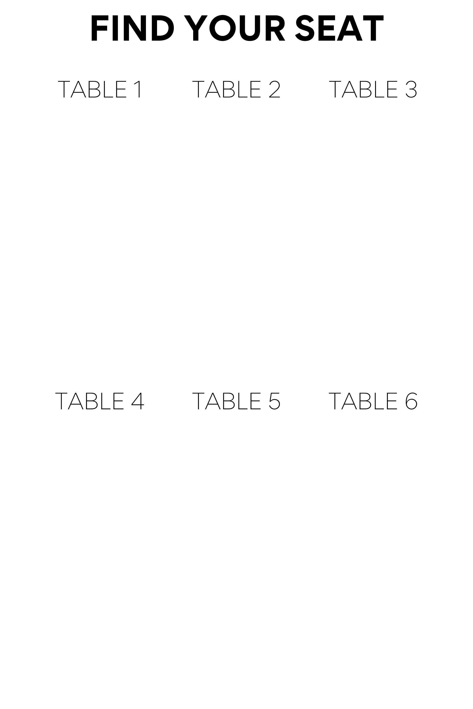 Modern Seating Chart Template - Etsy