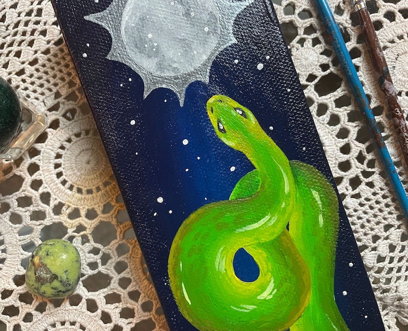 Green Snake Original Painting - Etsy