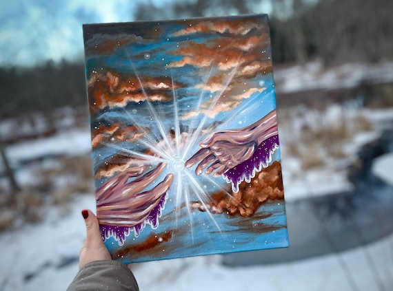 Two Hands Painting | Etsy