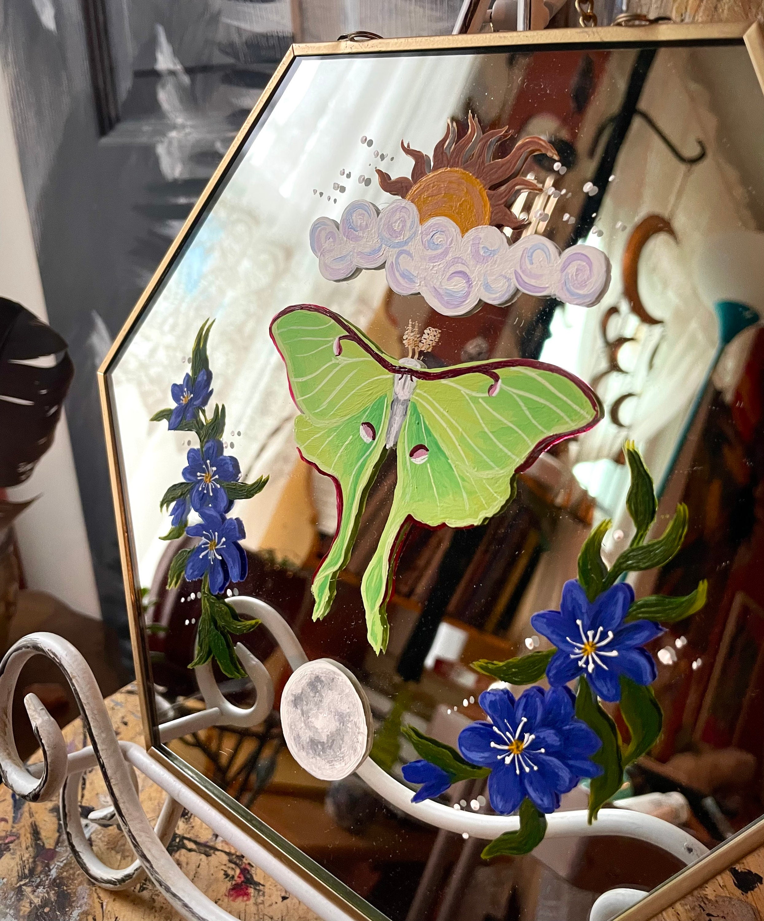 Luna Moth Mirror - Etsy