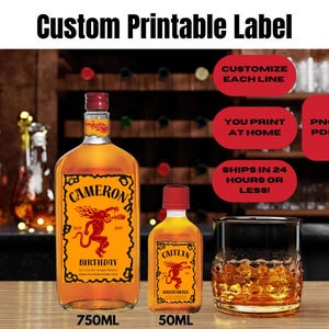 Fireball Custom Label 50ml - Etsy