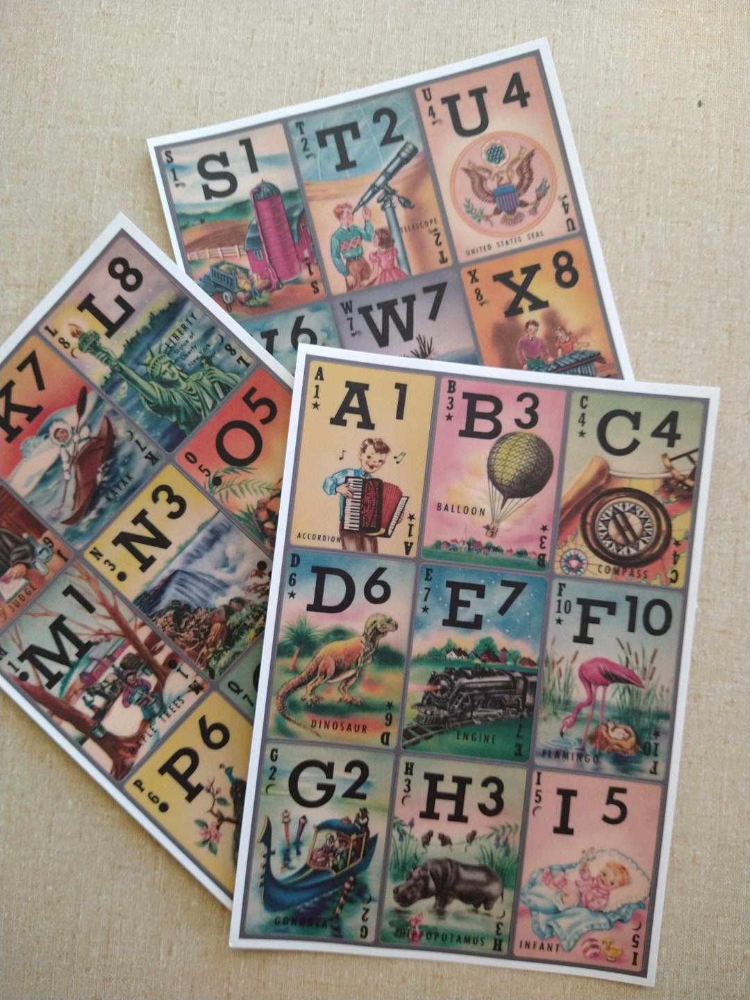 3 Alphabet Cards Sticker Sheets - Etsy