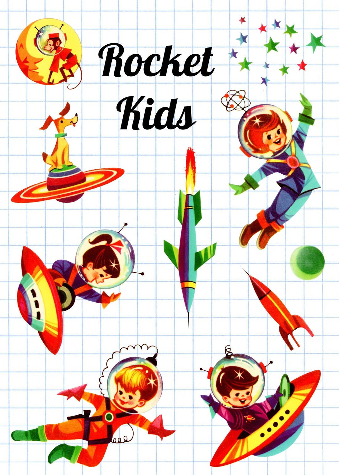 Rocket Kids Sticker Sheet - Etsy