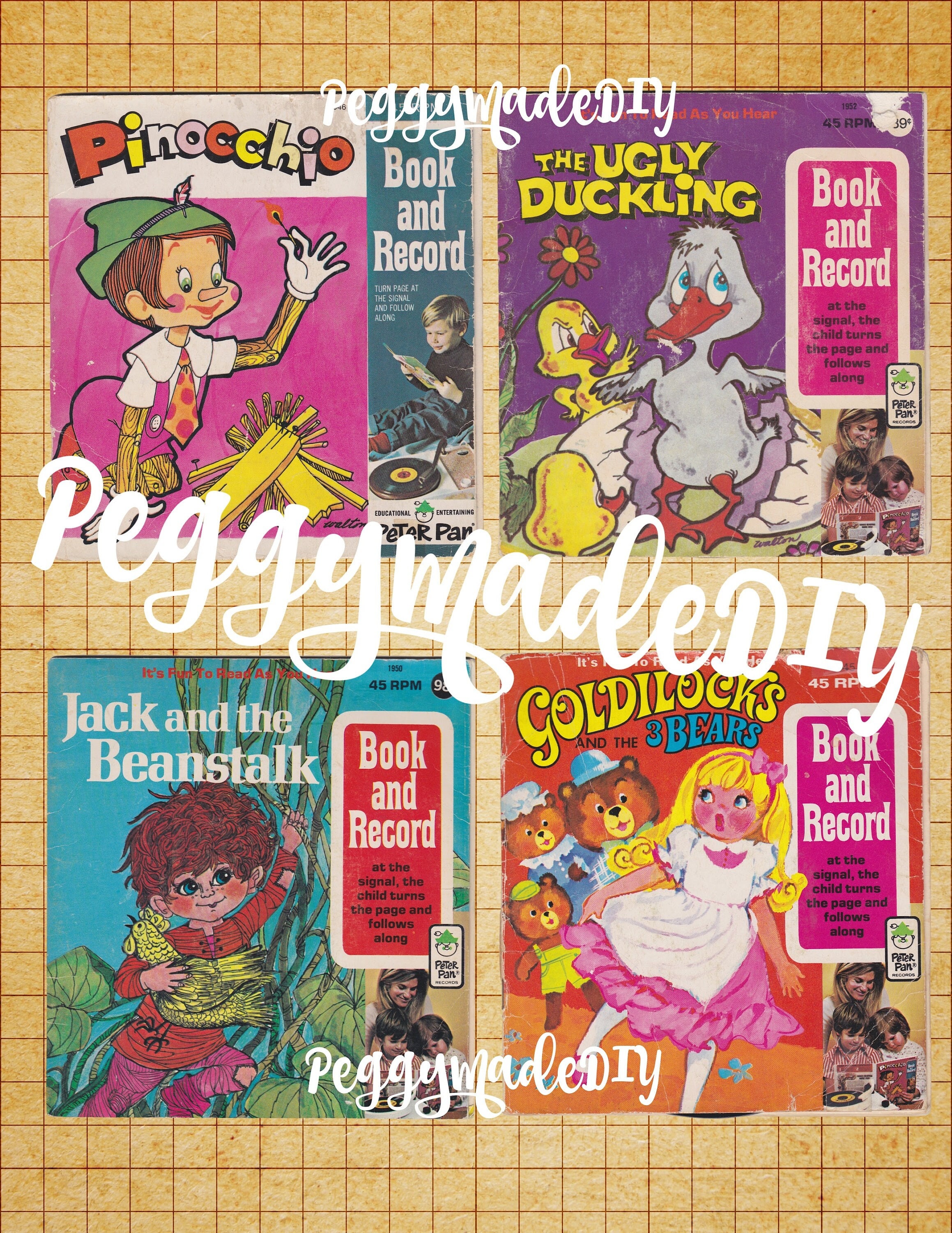 Vintage Children's Records Scans Digital Ephemera - Etsy