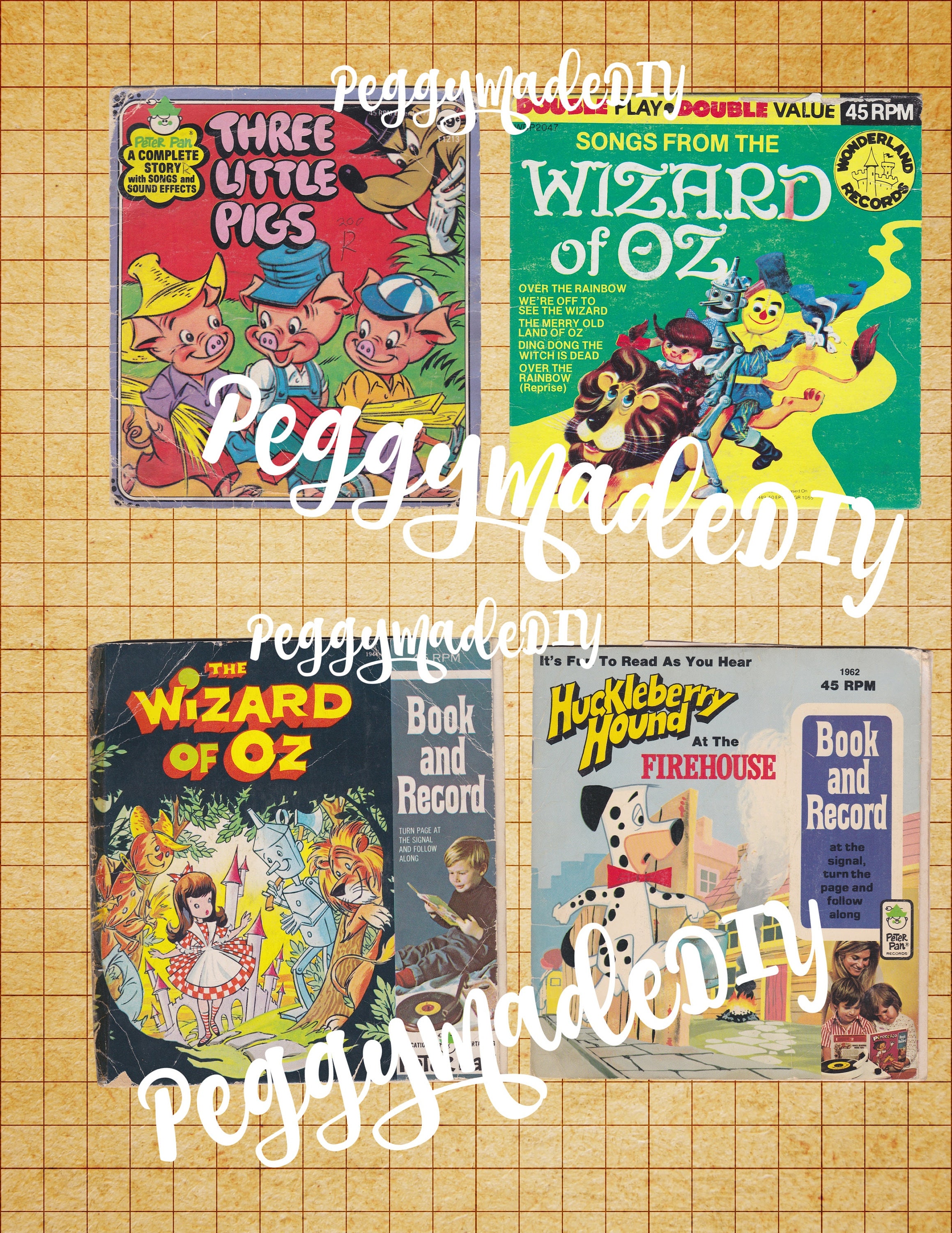 Vintage Children's Records Scans Digital Ephemera - Etsy