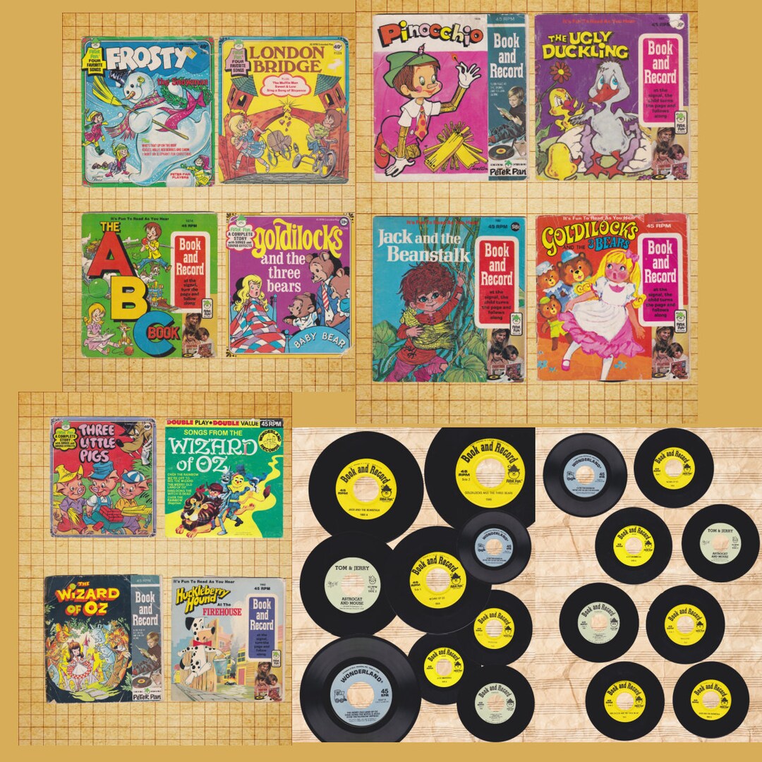 Vintage Children's Records Scans - Digital Ephemera - Etsy