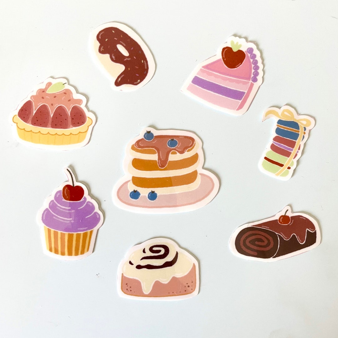 CAKES 8 Piece Vinyl Sticker Sets| Waterproof Clear Stickers for Your ...