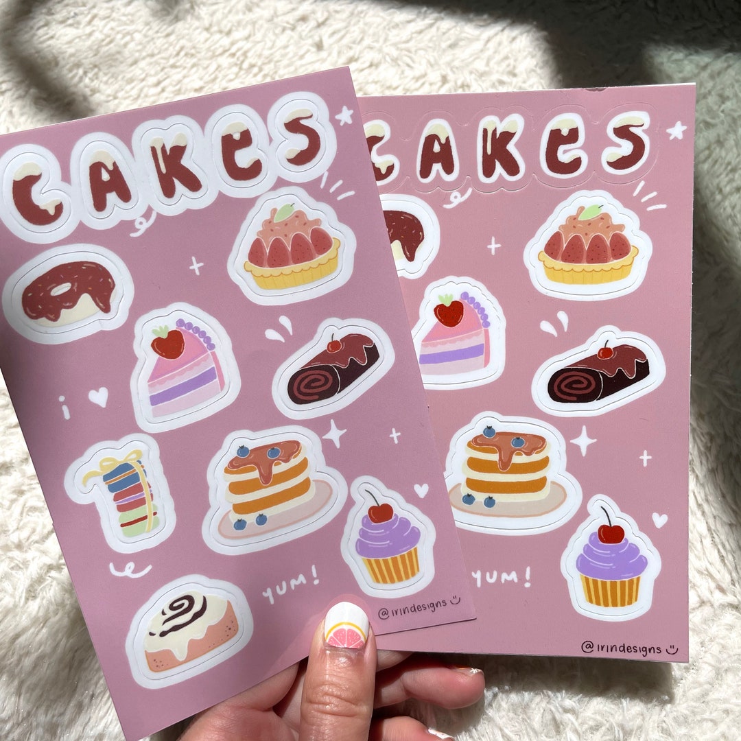 Cute CAKES Sticker Sheetswaterproof Soft Vinyl Stickers for Your Laptop ...