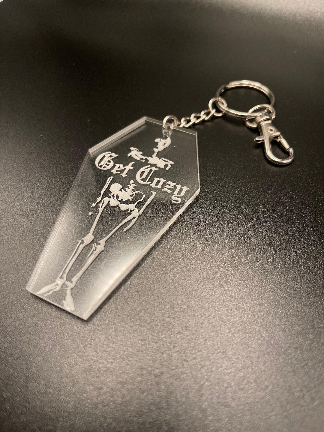Skeleton Coffin Halloween Keychain, Acrylic Keychain, Acrylic Coffin ...