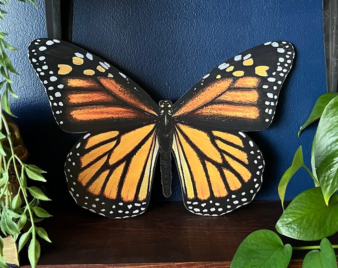 Handmade Wooden Monarch Butterfly Print | Wall Art | Cottage Core and ...