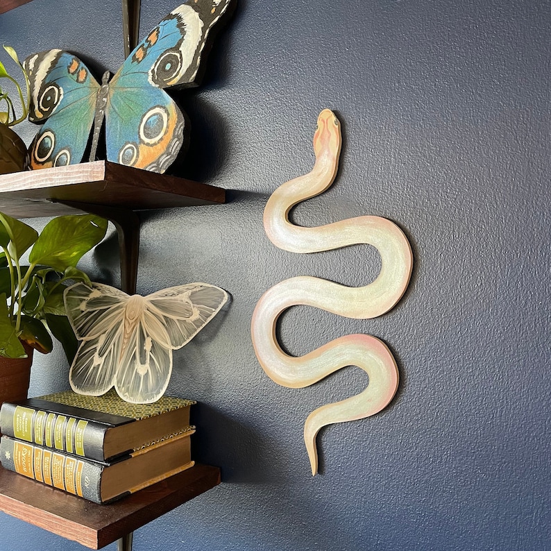 Hand-painted Iridescent Ball Python Snake Wall Decor Boho - Etsy