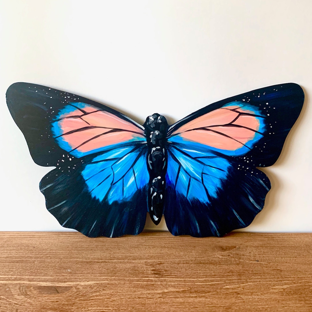 Hand-painted Painted Beauty Butterfly Wall Art Cottage - Etsy