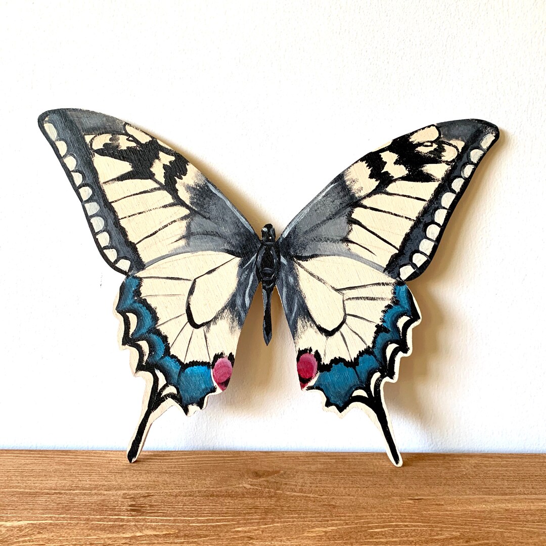 Hand-painted Zebra Swallowtail Butterfly Wall Art Cottage - Etsy