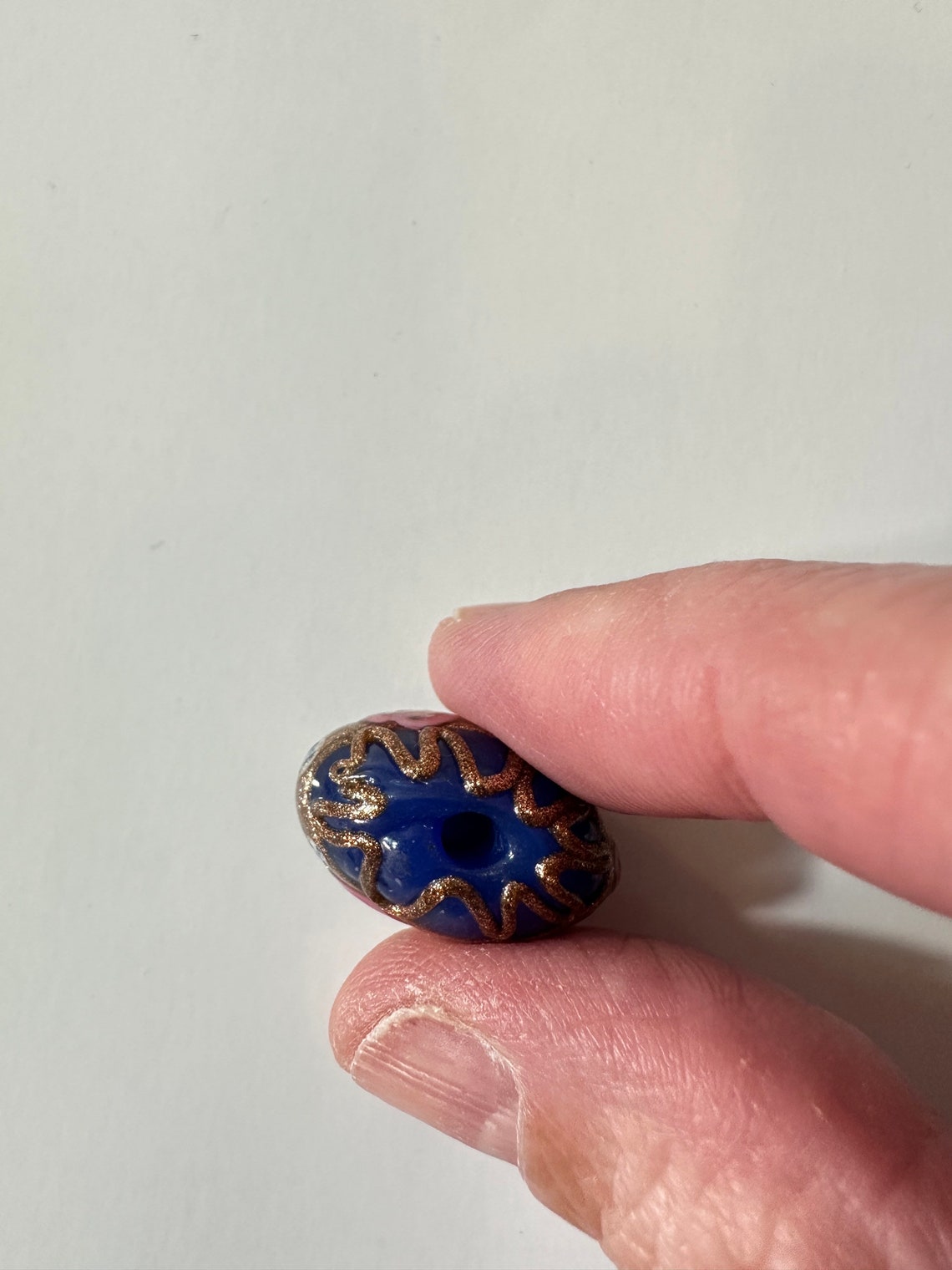 ANTIQUE Italian Murano Wedding Cake Disk Tab Bead. 1920s. - Etsy