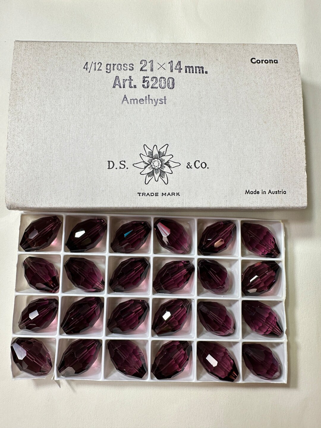 Factory Pack Swarovski Crystal Amethyst 21x14mm Faceted Oval 5200 Beads ...