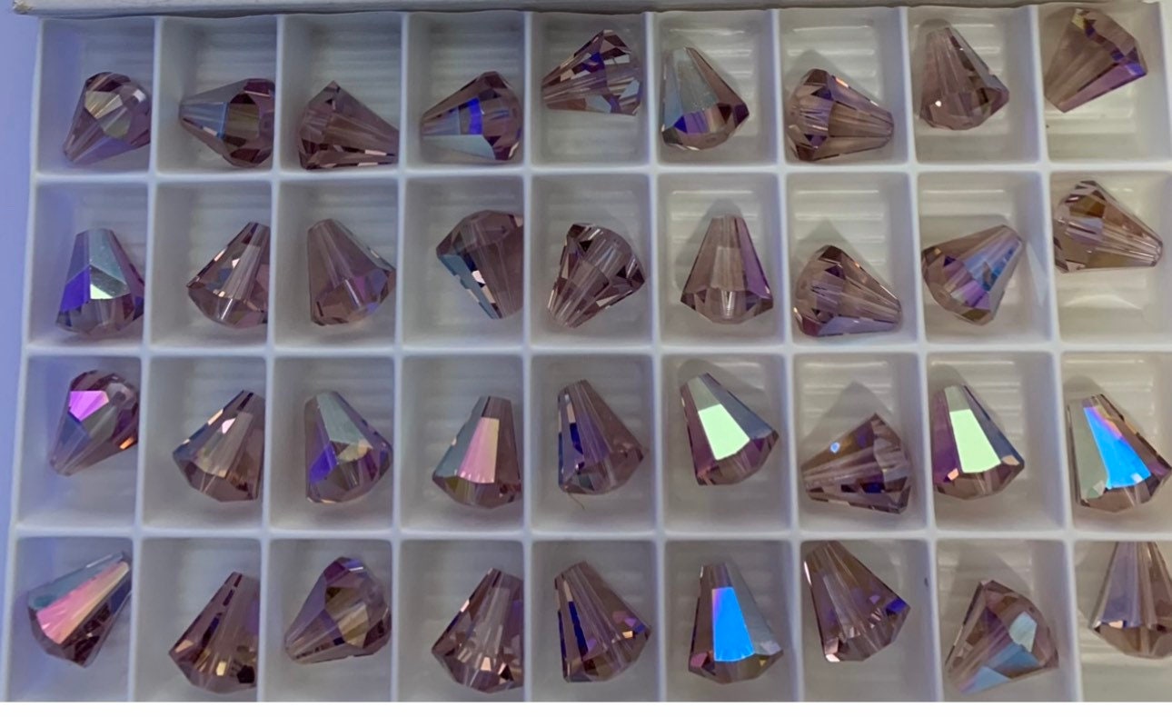 12 Beads Light Amethyst AB 11x10mm Faceted Cone 5400 Beads - Etsy