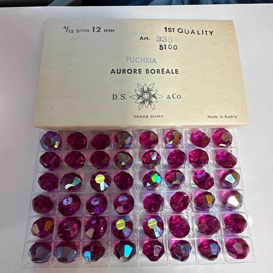 Factory Pack Swarovski Crystal Fuchsia AB 12mm Lentil 5100 Beads; 48pc ...