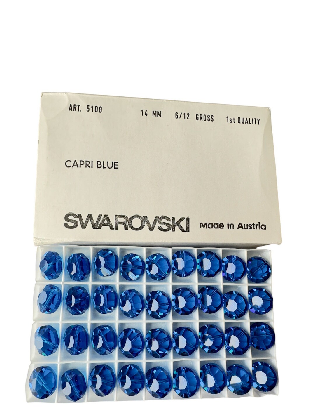 Factory Pack, Swarovski, Crystal, Capri Blue, 14mm, Round, Lentil ...