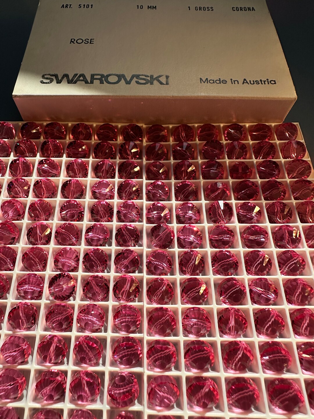 10mm, Rose, Beads, Thick Lentil Tablet Beads, 144 Pieces per Pack Art ...