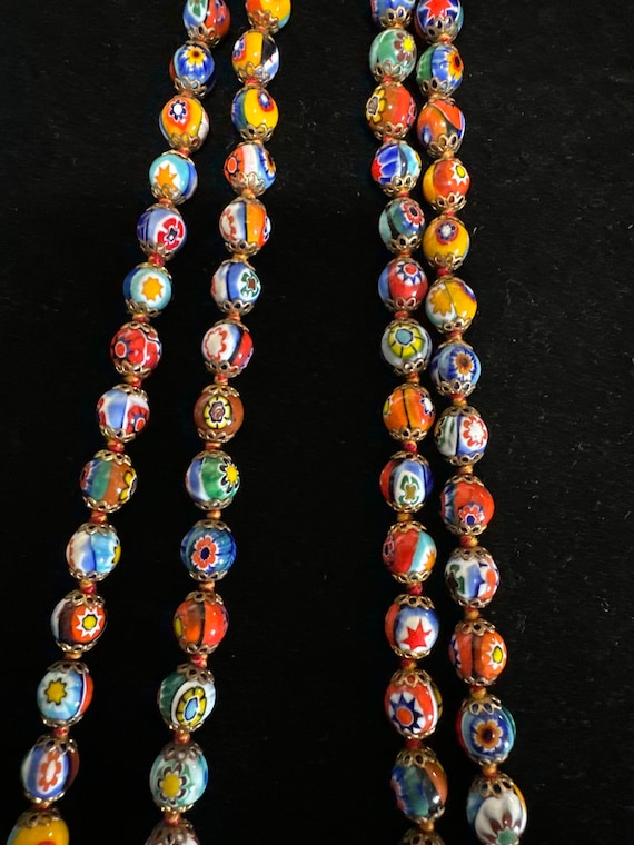 Vintage venetian Murano Italian Millefiori beads orig… - Gem