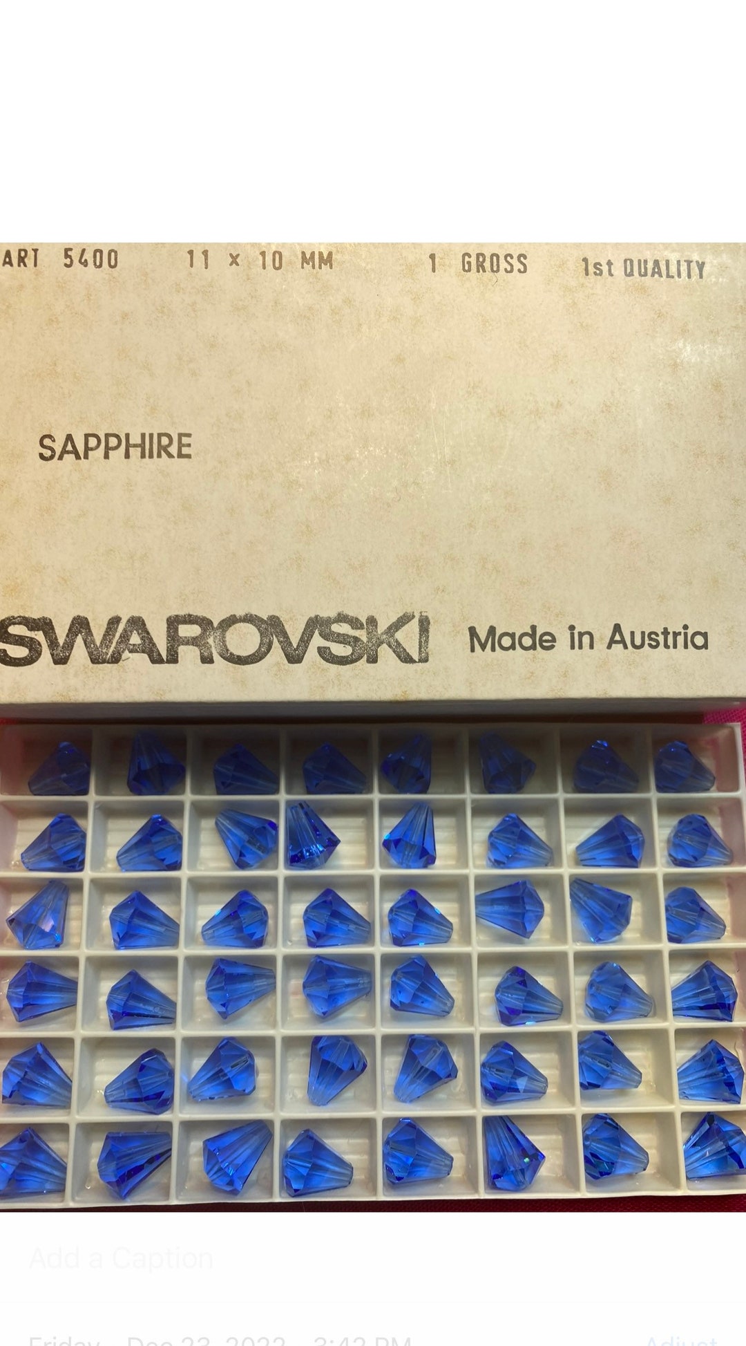 Swarovski Crystal Factory Pack, Sapphire 11x10mm Faceted Cone Beads ...