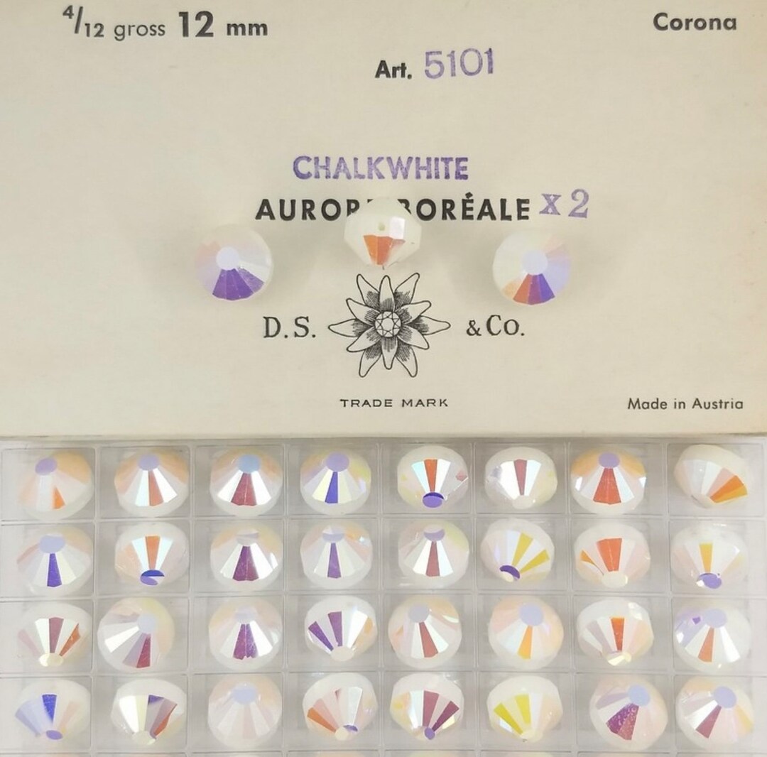 Factory Pack Swarovski Crystal, Chalk White AB 2x, 12mm Lentil 5101 ...