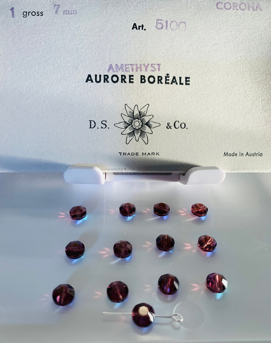 12pc Swarovski Crystal Amethyst AB, 7mm Tablet, 5100 Beads; or 144pcs ...