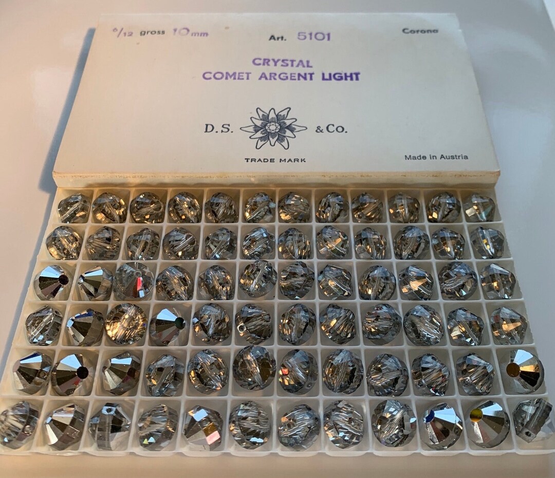 Comet Argent Light, CAL ,10mm ,lentil, 5101, Beads, 72 Beads, Vintage ...