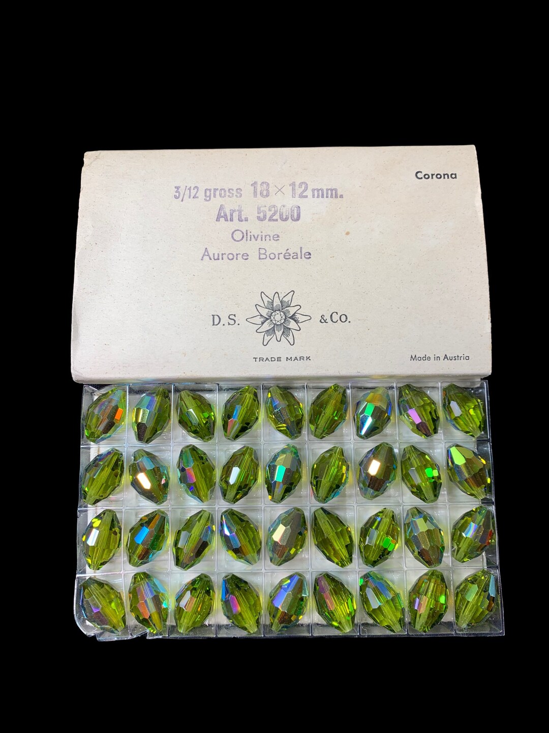 Factory Pack Swarovski, 18x12mm Olivine AB Aurore Boreale Oval Beads ...